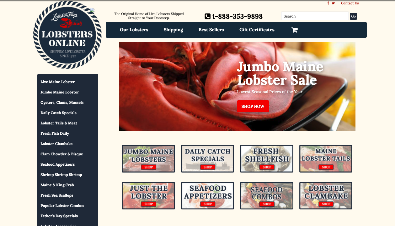 Lobsters Online: Owned & Operated by the Lobster Trap Co, Inc ...